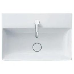 Duravit DuraSquare Waschtisch Compact, 60x40cm, 1 Hahnloch, ohne &Uuml;berlauf, Unterseite glasiert, 2356600041, Farbe: Wei&szlig;
