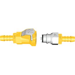 Lilie Push-and-Connect Ventiladapter Schnellkupplung Weissgelb inkl. Absperrfunktion gerade 12 mm x 12 mm - Schlauchadapter