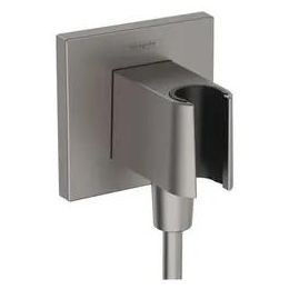 Hansgrohe FixFit E Wandanschlussbogen mit R&uuml;ckschlagventil Geb&uuml;rstetes Schwarzchrom 26889340