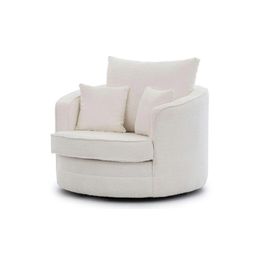 S-STYLE Drehsessel wei&szlig; Ma&szlig;e (cm): B: 107 H: 94 Sessel & Hocker > Sessel nach Material > Stoff Sessel &raquo; Sofa DE