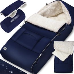 Monzana Babyfußsack Marine Kinderwagen geeignet mit Beutel