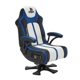 X Rocker Sony Playstation&reg; Legend 2.1 Gaming-Sessel mit Stereo-Lautsprechersystem und Vibrationsmotor - blau/schwarz/wei&szlig;