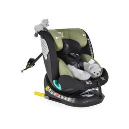 Moni Kindersitz Serengeti i-Size (40-150cm) Isofix, Kuscheltier, Nackenkissen gr&uuml;n