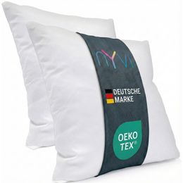 NYVI Kopfkissen NYVICloud - Schlafkissen Kissenf&uuml;llung - waschbar, f&uuml;r Allergiker geeignet, OEKO-TEX - Bettkissen f&uuml;r alle Schlaftypen - Auch als Dekokissen nutzbar Gr&ouml;&szlig;e:80x80 cm;Anzahl:2