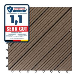 Floordirekt WPC-Terrassenfliese Classic Dunkelbraun 30 x 30 cm