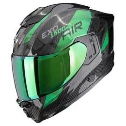Scorpion EXO-1500 Carbon Air Platted Integralhelm Schwarz / Gr&uuml;n XL