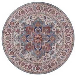 NYVI Teppich Asmar - Pflegeleicht, Langlebig, f&uuml;r Innenr&auml;ume Gr&ouml;&szlig;e:&Oslash; 160 cm;Farbe:Cyanblau Anthea