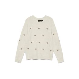 V&eacute;ro Moda Vero Moda Pullover 'VMDOFFY' Damen Gr&ouml;&szlig;e XS beige / grau