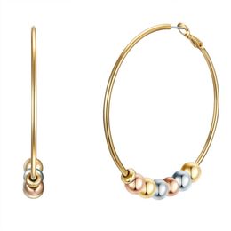 Paar Creolen YOKOAMII "Set: Y78", gelb (gelbgold), Ohrringe, Damen, 59,5mm, Creolen gelbgold