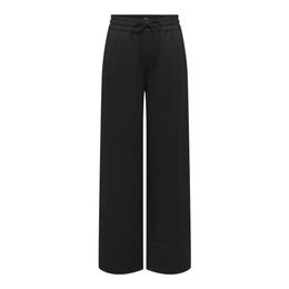 Jogger Pants Only "ONLPOPTRASH-TADIA MW X-WIDE PNT", Damen, Gr. M (38), L&auml;nge 32, schwarz, Milano Rib, Obermaterial: 63% Viskose, 33% Polyester, 4% Elasthan, unifarben, regular fit normal, Hosen