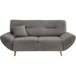 3-Sitzer Home Affaire "Drago", anthrazit, B:205cm H:81cm T:90cm, 100% Polyester, Sofas