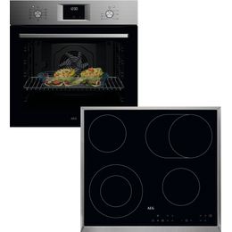 AEG Backofen-Set "HH24BSM", Energieeffizienz: A+ (A+++-D), schwarz, Herdsets, Grillfunktion und gleichmäßige Garergebnisse auf 3 Ebenen, TouchTimer