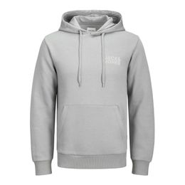 Jack & Jones PlusSize Kapuzensweatshirt "JJECORP LOGO SWEAT HOOD NOOS PLS", Jungen, Gr. 6XL, ultimate grau detail:small print, angeraute Sweatware, Obermaterial: 70% Baumwolle, 30% Polyester, JACK & JONES PLUSSIZE, bedruckt, regular fit taillenbedeckt, ohne Ausschnitt, Rippbündchen, Sweatshirts