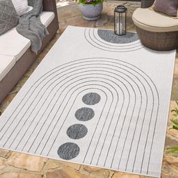 Outdoorteppich Carpet City "DUO RUG 5739", grau, B:200cm H:5mm L:290cm, Obermaterial: 100% Polypropylen, Teppiche, Outdoorteppich, Wendeteppich Wetterfest In- & Outdoor, Balkon, Terrasse, Wohnzimmer