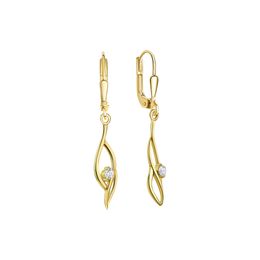 Paar Ohrh&auml;nger Vivance "333 Gelbgold glanz Zirkonia", gelb (gelb, wei&szlig;), Ohrringe, Damen, one-size, Gold