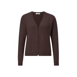 Cardigan RICHROYAL "2409 Cozy Card rec", Damen, Gr. L, schwarz chocolate, Strick, Obermaterial: 43% Polyacryl, 39% Polyamid, 15% Alpaka, 3% Elasthan, normal, V-Ausschnitt, Strickjacken