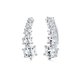 Paar Ohrstecker Elli "Earcuff Klassik 925 Silber, mit Kristallen von Swarovski", silber, Ohrringe, Damen, onesize,mit Steinen, Silber 925 (Sterlingsilber)