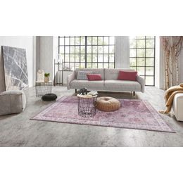 Teppich NORTHRUGS "Vivana" Gr. 2, lila (himbeere), B:80cm H:5mm L:150cm, Polyester, Teppiche, Teppich, Orientalisch, L&auml;ufer, Vintage, Wohnzimmer, Schlafzimmer, Esszimmer