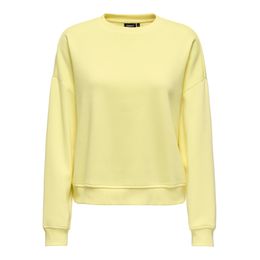 Sweatshirt Only "ONLSWEAT L/S CREW OVERSIZE SWT", Damen, Gr. M, double cream, Sweatware, Obermaterial: 60% Baumwolle, 40% Polyester, unifarben, loose fit normal, Rundhals, Sweatshirts Sweatshirt
