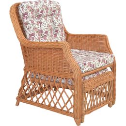 Rattanstuhl Home Affaire, braun, B:67cm H:91cm T:75cm, St&uuml;hle, Rattanstuhl, Handarbeit, Ma&szlig;e (B/T/H): (67/75/91)
