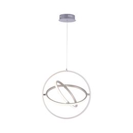 JUST LIGHT LED Deckenleuchte "JELLA", grau (stahlgrau), 3, &Oslash; 50cm, 1 Stk., Leuchten, dimmbar, LED Pendelleuchte Esszimmerlampe