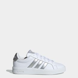 Mädchen Sneaker "GRAND COURT 3.0 KINDER UND TEENS", adidas Sportswear, Gr. 35,5cloud weiß, silber metallic, silber metallic, Synthetik, Textil, Schuhe