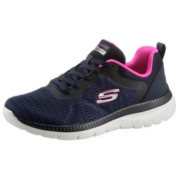 Berufsschuh Skechers "BOUNTIFUL - QUICK PATH", Damen, Gr. 36, blau (navy, pink), Lederimitat, Textil, Schuhe, Freizeitschuh, Halbschuh, Schn&uuml;rschuh mit gepolsterter Innensohle