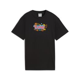 T-Shirt Puma "Graphic Leopard T-Shirt M&auml;dchen", M&auml;dchen, Gr. 140, schwarz, 100% Baumwolle, bedruckt, relaxed fit, Rundhals, Shirts T-Shirt