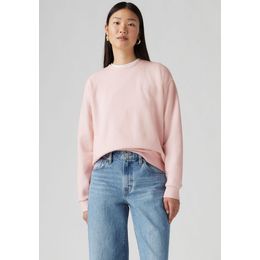 Levi's Sweatshirt LEVI'S "EVERYDAY CREW SWEATSHIRT", Damen, Gr. S, rosa (potpourri), Sweatware, Obermaterial: 58% Baumwolle, 42% Polyester, unifarben, regular fit normal, Rundhals, B&uuml;ndchen, Sweatshirts Sweatshirt, mit kleinem Logo auf der Brust
