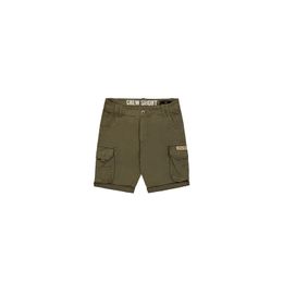 Shorts Alpha Industries "Crew Short", Herren, Gr. 30, Normalgr&ouml;&szlig;en, gr&uuml;n (schwarz olive), Obermaterial: 98% Baumwolle, 2% Elastan; Futter: 100% Baumwolle, Hosen Shorts