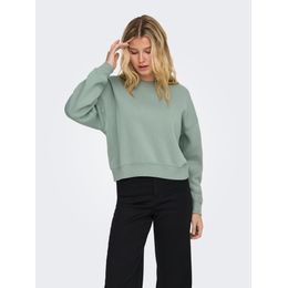 Only Damen Sweatshirt "ONLBEST L/S CREW NECK SWT NOOS"jadeite, Gr. S, unifarben, Sweatware, Obermaterial: 65% Polyester, 35% Baumwolle, Sweatshirts
