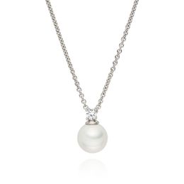 Lulu & Jane Kette mit Anh&auml;nger LULU & JANE "AV182", silber, Halsketten, Damen, 42,0cm Basiskette + 5,0cm Verl&auml;ngerung,mit Zirkonia, Messing, mit Zirkonia