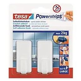 Tesa Powerstrips Wandhaken Powerstrips Classic Large Wei&szlig; 29 (B) mm PS (Polystyrol) 2 St&uuml;ck