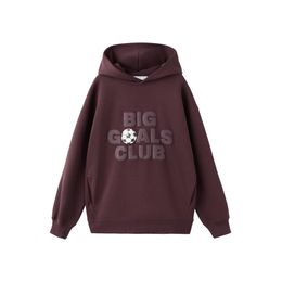 Mango Kids Sweatshirt 'DGOALS' Jungen Gr&ouml;&szlig;e 116 weinrot / schwarz / wei&szlig;