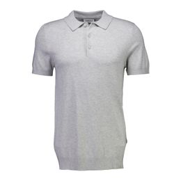 Poloshirt LINDBERGH "LINDBERGH Poloshirt", Herren, Gr. L, fair grau mel, Obermaterial: 80% Viskose, 20% Nylon, schmal, V-Ausschnitt, Shirts