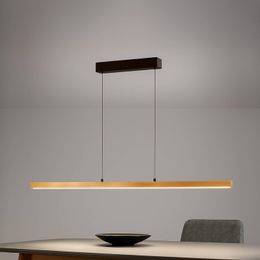 Fischer und Honsel LED-Pendellampe Shine-Wood, L&auml;nge 141 cm, Eiche/schwarz CCT