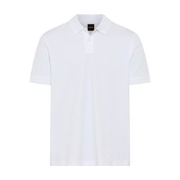 Poloshirt BOSS Orange "Pe Interlock", Herren, Gr. L, weiß100, Jersey, Obermaterial: 100% Baumwolle, regular fit, hoch geschlossener Ausschnitt, eingesetzt Strickbündchen, Shirts