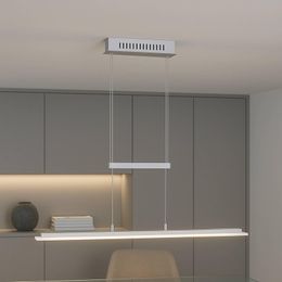 Fischer und Honsel LED-Hängeleuchte Tenso, nickel, 115 cm, Metall, CCT, Dimmer