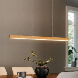Fischer und Honsel LED-Pendellampe Shine-Wood, L&auml;nge 105 cm, Eiche/nickelfarben