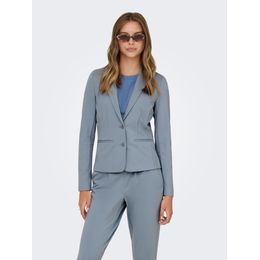 Jerseyblazer Only "ONLPOPTRASH – 2-Knopf Blazer mit taillierter Silhouette", Damen, Gr. L, tradewinds, Milano Rib, Obermaterial: 63% Viskose, 32% Nylon, 5% Elasthan, unifarben, regular fit hüftlang, Blazer