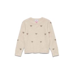Vero Moda Girl Pullover 'VMDoffy' M&auml;dchen Gr&ouml;&szlig;e 134/140 creme / braun