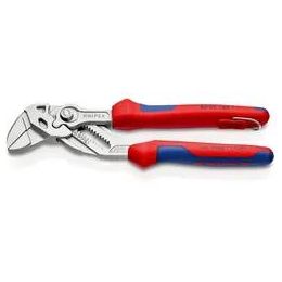 Knipex Zangenschl&uuml;ssel m Befestigungs&ouml;se verchromt, mit Mehrkomponenten-H&uuml;llen, mit integrierter Befestigungs&ouml;se zum Anbringen einer Absturzsicherung 180 mm - 8605180TBK