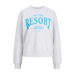 Jack & Jones JJXX Sweatshirt 'JXMERLE' Damen Gr&ouml;&szlig;e XL aqua / wei&szlig;meliert