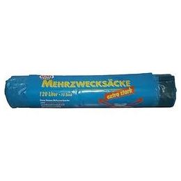 Reinex Pack Mehrzwecks&auml;cke extra stark mit Zugband 120 Liter, blau, 18 my 1 Karton = 250 St&uuml;ck
