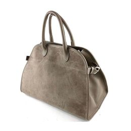 Marlon Leder-Henkeltasche "Maxi Arthur" in Grau - (B)43 x (H)31 x (T)23 cm - 77% | Damen-taschen
