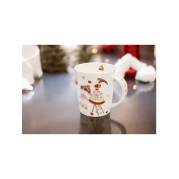 eigenart Teetasse "Seet Christmas" in Wei&szlig;/ Rot - 500 ml - 11% | Gedeckter-tisch