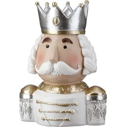 Gilde Teelichthalter "Pete" in Creme/ Gold/ Silber - (B)9 x (H)12 cm - 23% | Kerzen-vasen