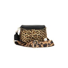 Anna Morellini Leder-Umh&auml;ngetasche "Gabriella" in Schwarz/ Gold - (B)20 x (H)15 x (T)10 cm - 77% | Damen-taschen