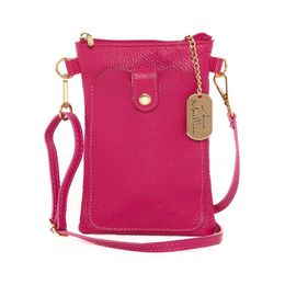 Anna Morellini Leder-Umh&auml;ngetasche "Erica" in Pink - (B)14 x (H)21 x (T)1 cm - 76% | Damen-taschen