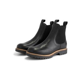 TRAVELIN' Leder-Chelsea-Boots "Randers" in Schwarz - 65% | Gr&ouml;&szlig;e 39 | Stiefeletten
